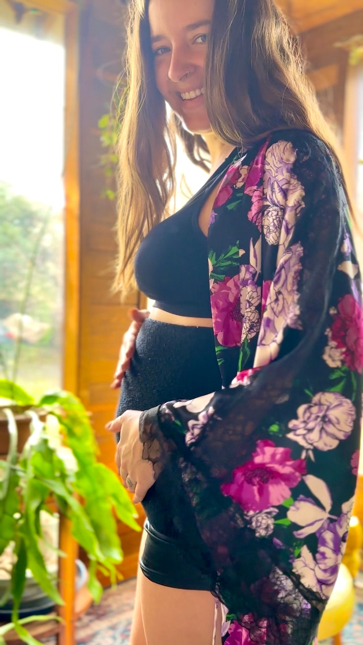 Pregnancy Black Merino Wool Haramaki – Soulreignty